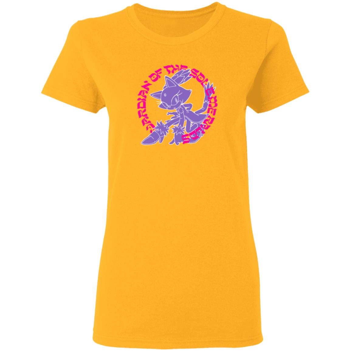 Blaze The Cat Guardian Of The Sol Emeralds Yellow Tee - Resttee