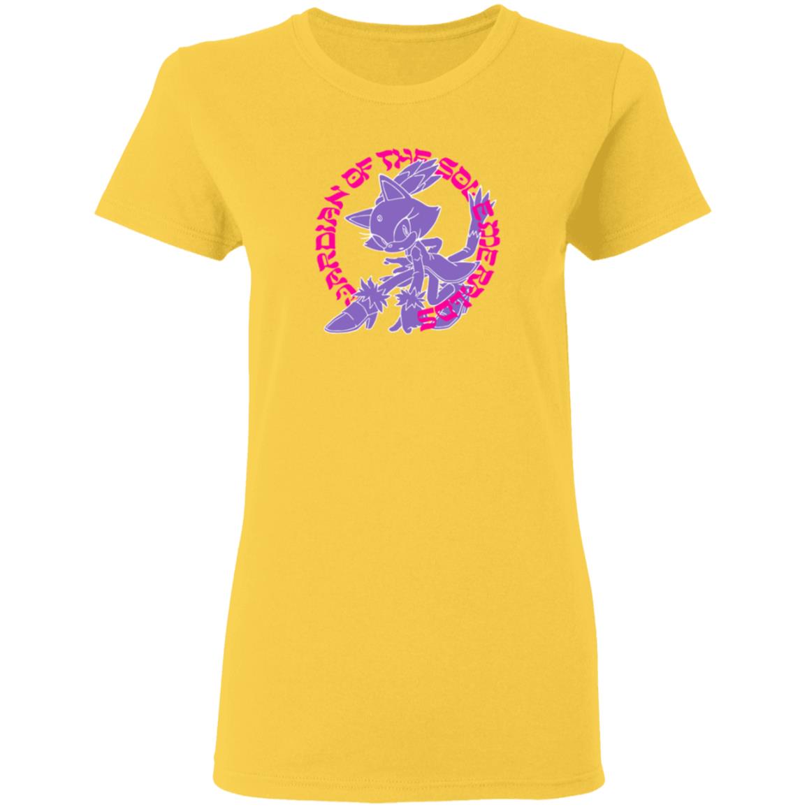 Blaze The Cat Guardian Of The Sol Emeralds Yellow Tee - Resttee